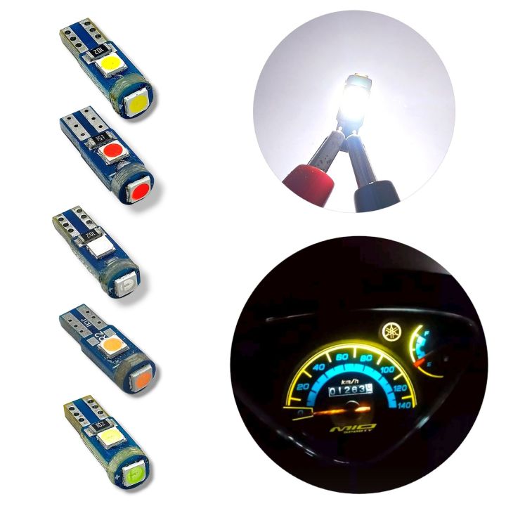 Mini Compact LED Peanut Bulb | 12V T5-3LED | For Mio Sporty, Soulty ...