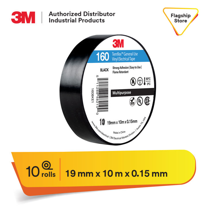 3M™ Temflex™ 160 General Use Vinyl Electrical Tape 10/PK | Lazada Singapore