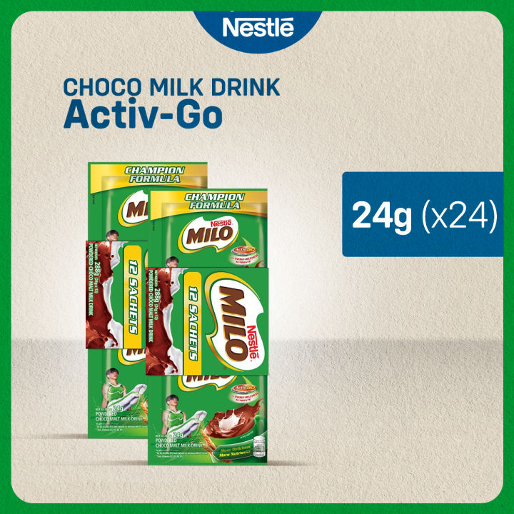 Milo Activ-Go Choco Malt Powdered Milk Drink 24g- Pack of 24 | Lazada PH