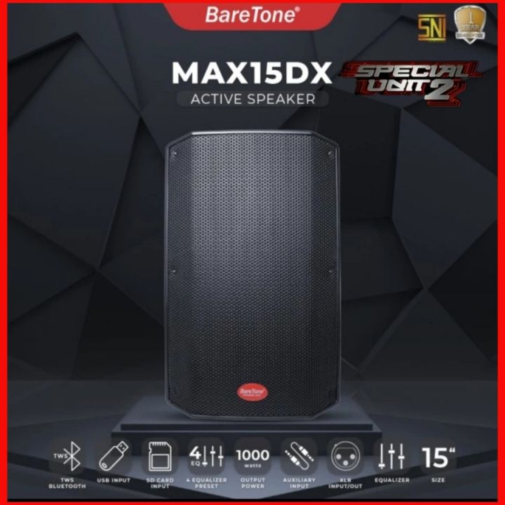 SPEAKER AKTIF BARETONE MAX 15 DX MAX15DX MAX 15DX 15INCH 1000 WATT X 2 ORIGINAL | Lazada Indonesia
