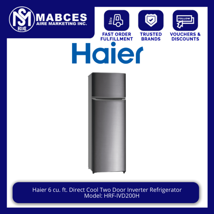 Haier 6 cu. ft. Direct Cool Two Door Inverter Refrigerator HRF-IVD200H ...
