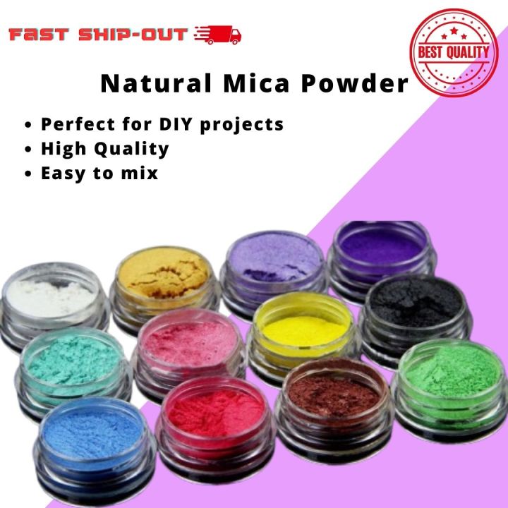5g Mica Powder Resin Epoxy DIY Cosmetic Grade Pearlscent Natural Mica Powder Resin Epoxy DIY ...