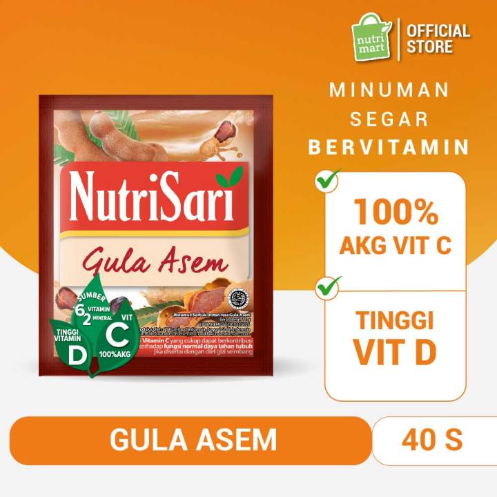 NutriSari Gula Asem 40 Sachet - Minuman Buah Vitamin C & Vitamin D ...