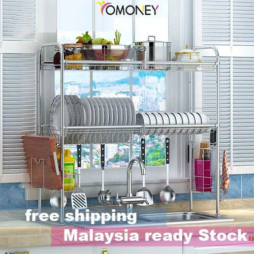 Stainless Steel Dish Racks Kitchen Sink Rack Storage Rak Pinggan | Lazada