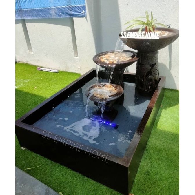 S77 Brown 4x3 Feng Shui Water Pond Fountain Garden Water Feature ...