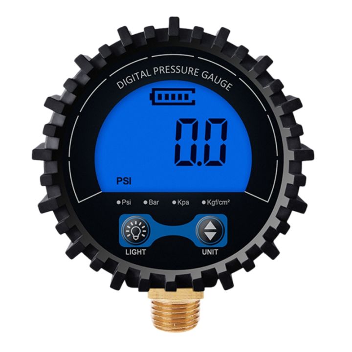 Dial Size Digital Air Pressure Gauge with 1/4'' NPT Battery Powered ...