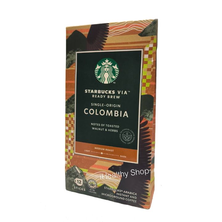 VIA COLOMBIA Ready Brew Medium Roast Starbucks 12ซอง (BestBefore☕ ...