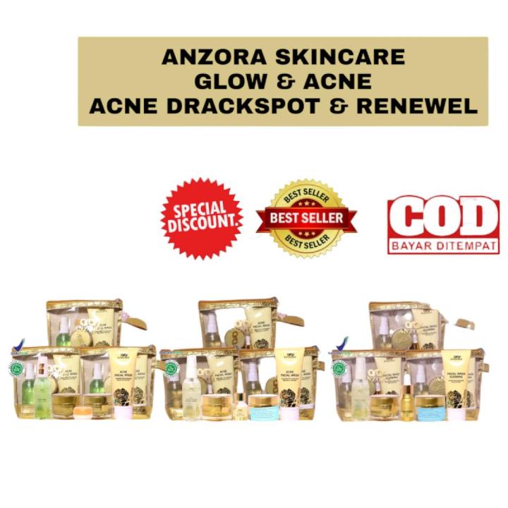 ANZORA SKINCARE ORIGINAL PAKET GLOW ACNE Berminyak Dark Mencerahkan ...