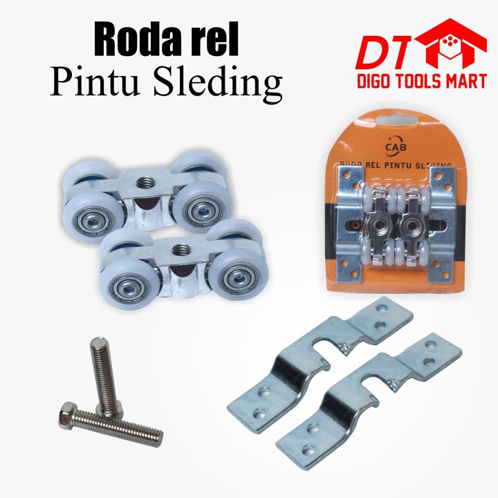 Roda Sliding Pintu Geser Spare Part Roda Rel Pintu Full Set | Lazada ...
