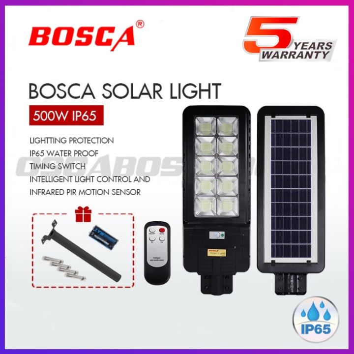 BOSCA 500W 5 Year Warranty Outdoor Solar Induction Integrated Street ...