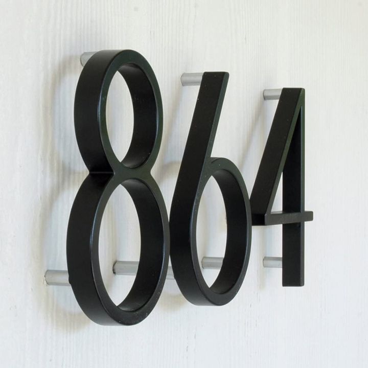 127mm Floating Exterior House Numbers Modern Number Signs on the Door ...