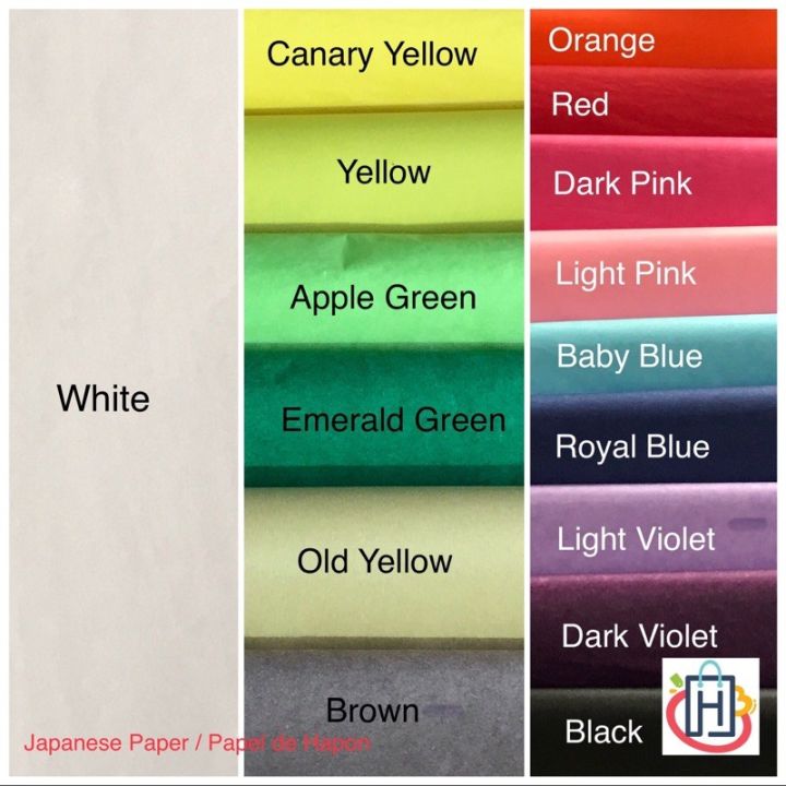 Japanese Paper Tissue Wrapping Paper 24 pieces |white|black|brown|pink ...