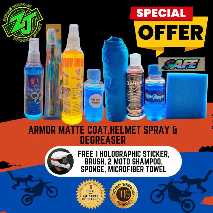 Armor Matte Coat 100ML, Degreaser 250ML & Helmet Spray 100ML (FREE 1 ...