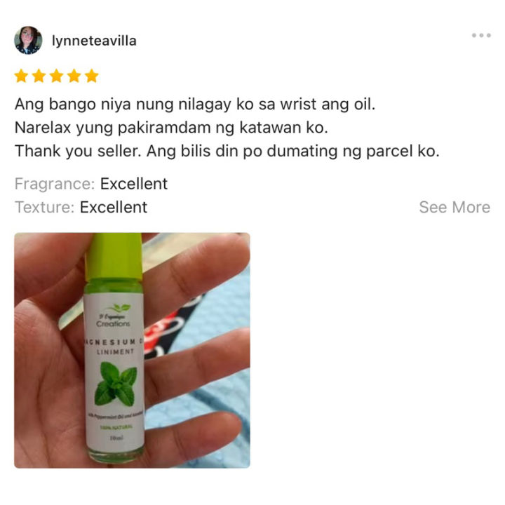 Magnesium Oil Liniment Roller Blend 10ml-Relaxing oil•Improves sleep ...