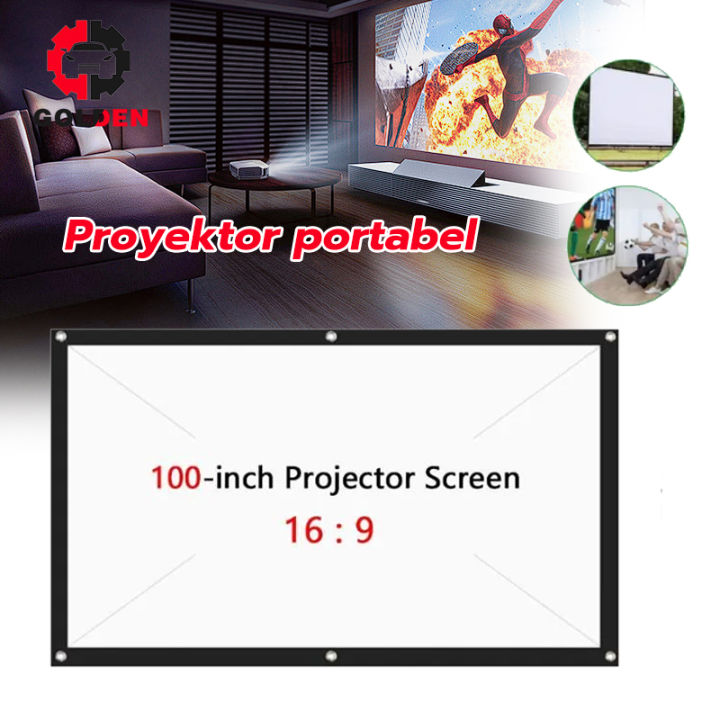 Layar Proyektor Portable 100 Inch/120 Inch Anti-light Ambient Screen ...