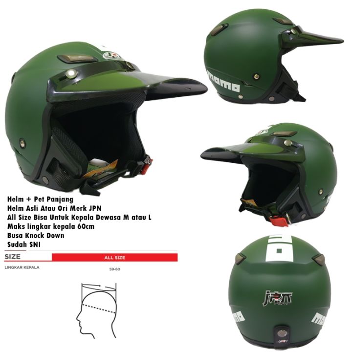 Skuterhelm91 Helm Retro Dewasa JPN MOMO Kawai Monsa Vintage Semi Cross ...