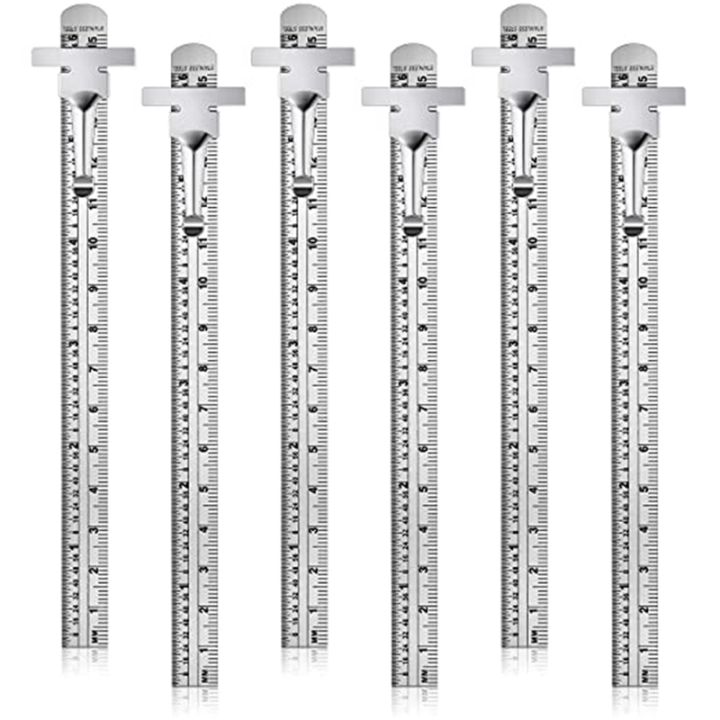 AIBINELO-6Inch 15cm Pocket Ruler Stainless Steel Ruler Detachable Clip ...