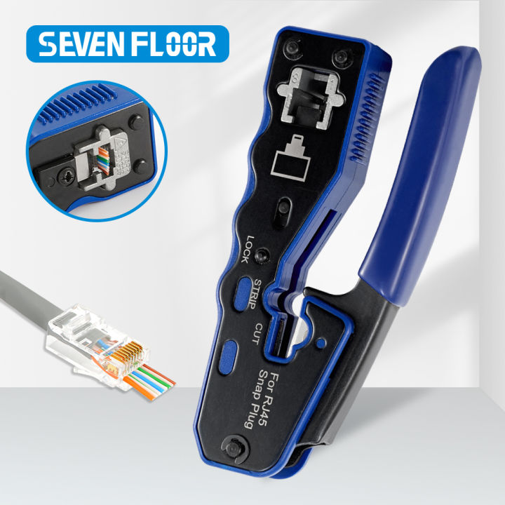 New Pass Through rj45 Crimper Network Tools cat5 cat6 8p8c Wire Pliers ...
