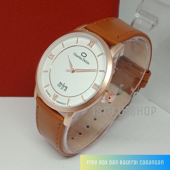 Jam tangan pria dan wanita-jam tangan CHARLES DELON tanggal aktif-jam ...