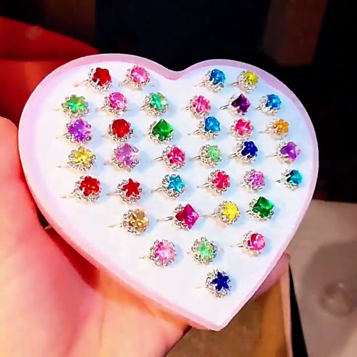 Ptsygantl Children Ring Diy Set Princess Girl Jewelry Heart-shaped Gift ...