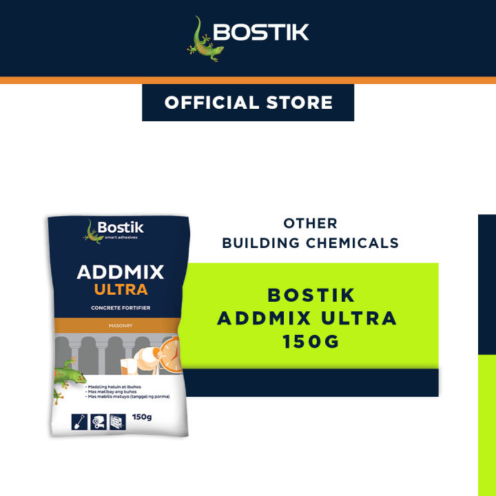 BOSTIK Addmix Ultra Concrete Portifier, 150g, Addmixture for Better Concrete Quality Quick ...