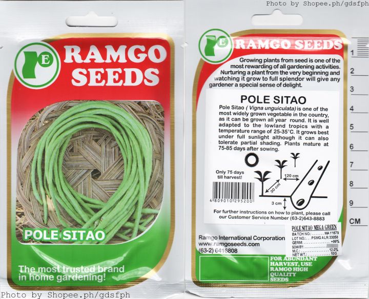 Ramgo RPO Seeds Pole Sitao Mega Green, Pole Sitao Scarlet , Bush Sitao ...