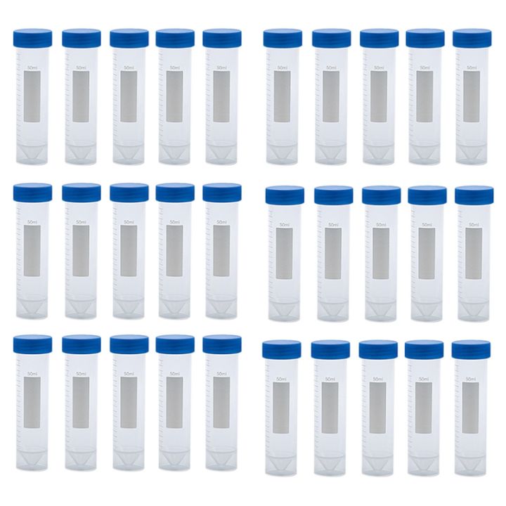 30 Pieces 50Ml Plastic Transparent Centrifuge Tube with Scale Plastic ...