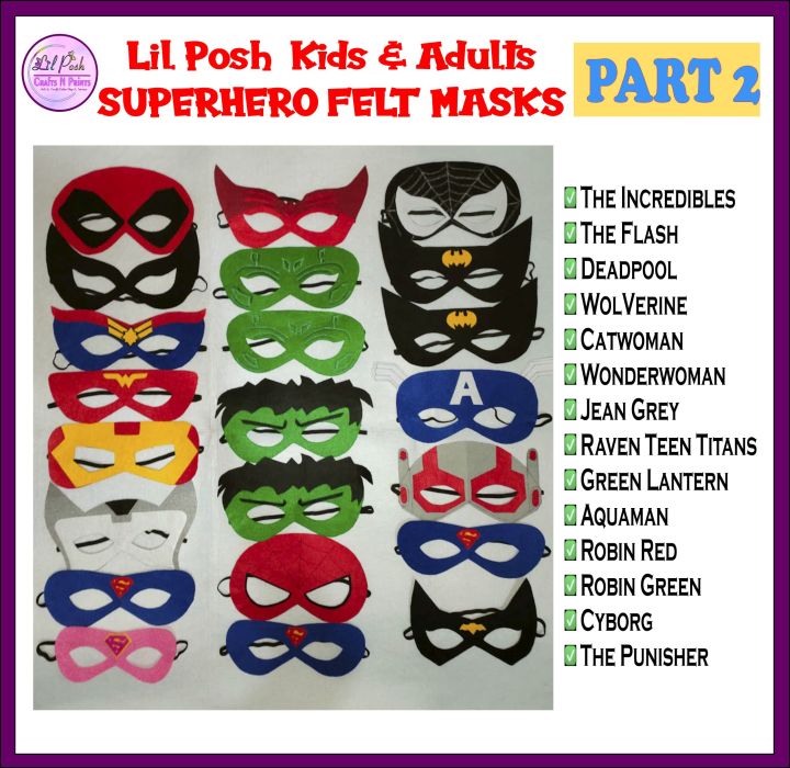 Lil Posh KIDS & ADULT Superhero Felt Mask PART2 | Lazada PH