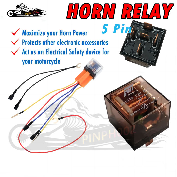 Pinph 5pin Horn Relay with Socket Mini Drive Light Transparent Socket ...