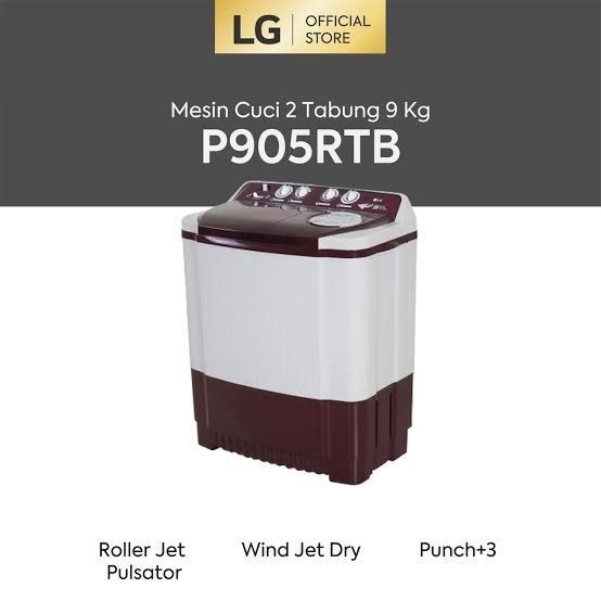 LG Mesin Cuci 2 Tabung 9 kg P9050RTB | Lazada Indonesia