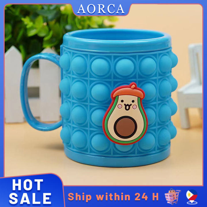 Children's Silicone Anti-fall Decompression Mug Kids Brushing Water ...