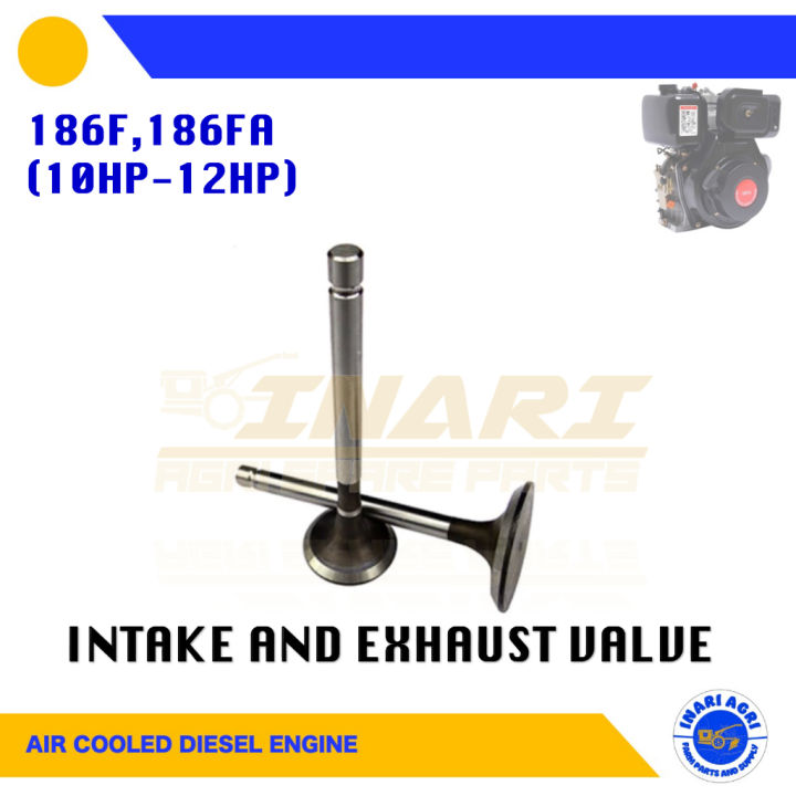 ♘HOT♘ INTAKE AND EXHAUST ENGINE VALVE PAIR 186F 10HP AIR COOLED DIESEL ...