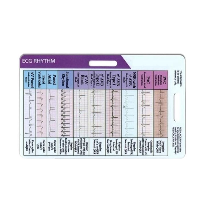 ECG/EKG Rhythm Pocket Card Double Sided EKG Rhythm Interpretation Badge ...