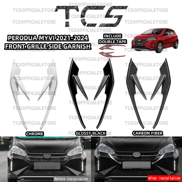 TCS Perodua myvi gen3 gm3 2021-2024 chrome front grille side garnish ...