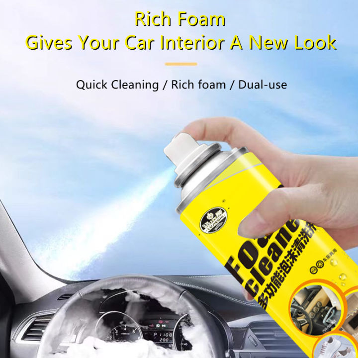 Car Interior Cleaner 450ML Multi-functional Foam Cleaner Car & Home Powerful Cleaning For ...