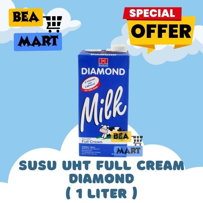 Susu UHT Diamond Milk Full Cream 1 Liter | Susu UHT Putih / Plain ...