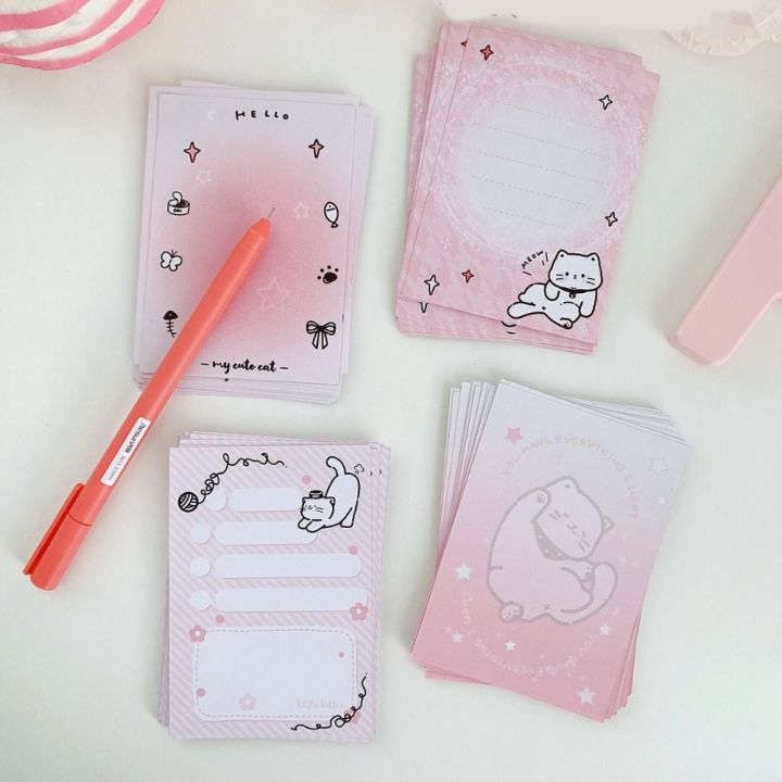 U6YU7 Mèo hoạt hình Giấy nạp máy tính xách tay dạng rời M5 A8 30 tờ Bướm cá Giấy Máy Tính Xách ...