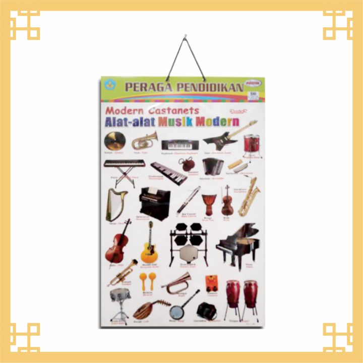 Poster Edukasi Anak - Poster Anak Modern Castanets Alat-alat Musik ...
