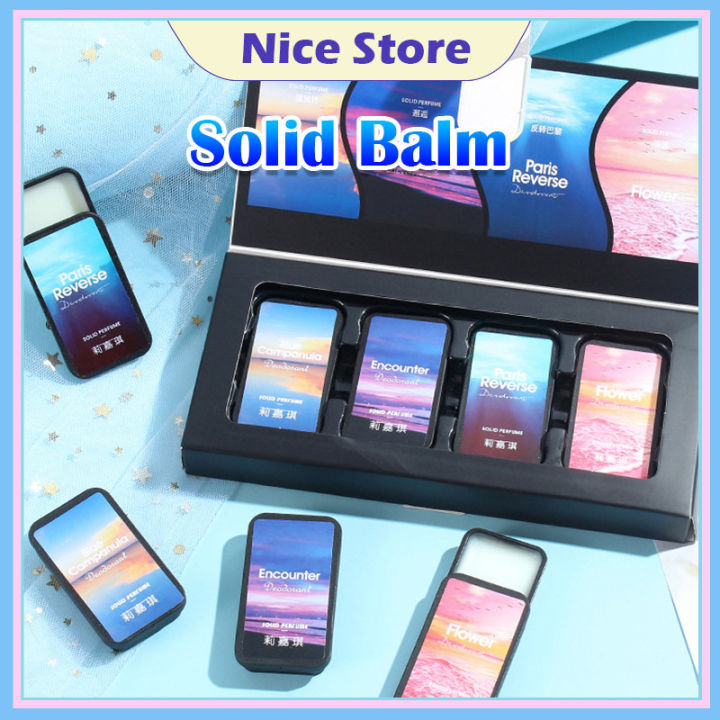 NICE 4 pcs Solid Perfume Perfume Balm Men and Women Perfume Sweet and ...