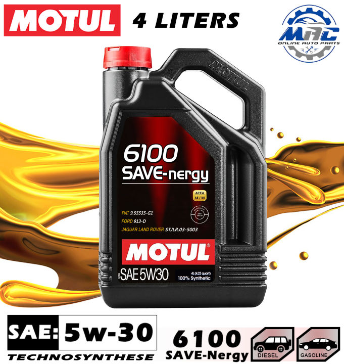 Motul 6100 Save-Nergy 5w30 4 liters and 1 liter Advanced Technosynthese ...