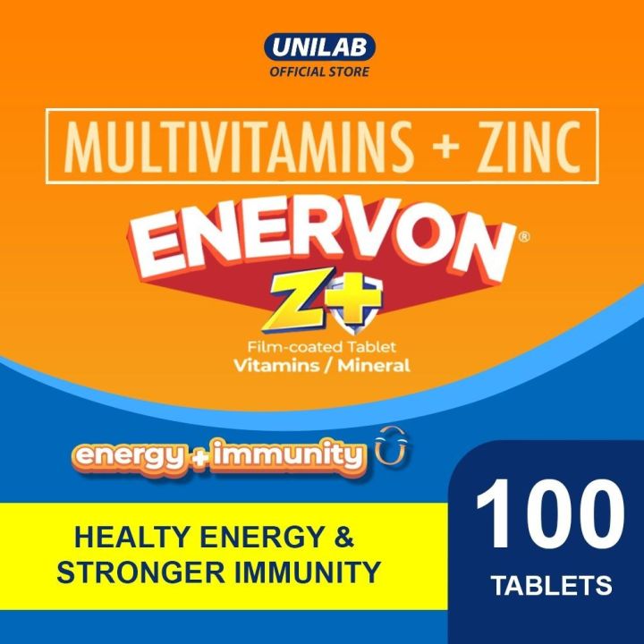 Unilab Enervon Z+ Multivitamins 100 tablets (For All-Around Healthy ...