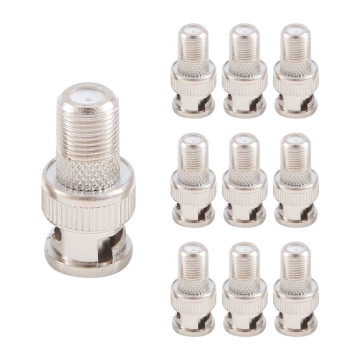 BNC Male to F Female CCTV Camera Coax Cable Connector (Pack of 10 ...