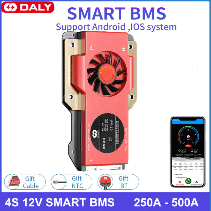 Daly Smart BMS 4S 12V 3.2V Lifepo4 250A 300A 400A 500A Bluetooth Batt with FAN RS485 CANBUS BMS ...