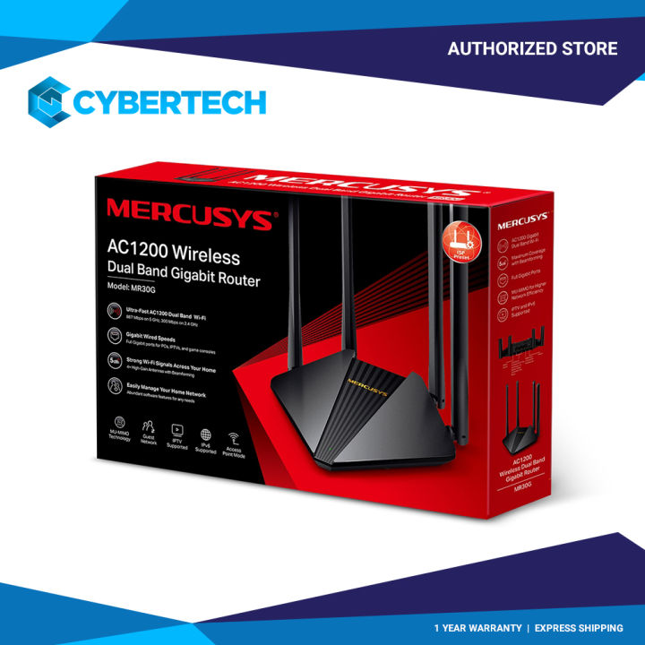 Mercusys MR30G AC1200 Wireless Dual Band Gigabit Router | Lazada PH