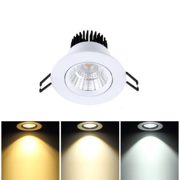 LED Downlight Dimmable COB Ceiling Lamp 3W 5W 7w 9W 12w white Case 220v ...