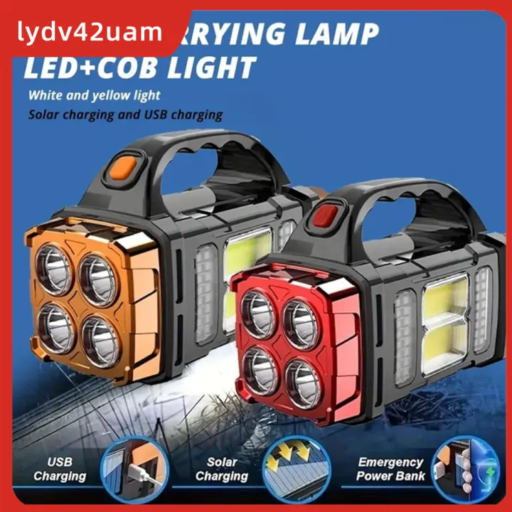 LYDV42UAM High Power COB Searchlight USB/Solar-Powered Waterproof Solar ...