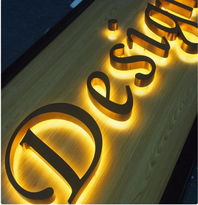Custom LED Backlit Letters 3D Logo Laser Cut Metal Stainless Steel ...