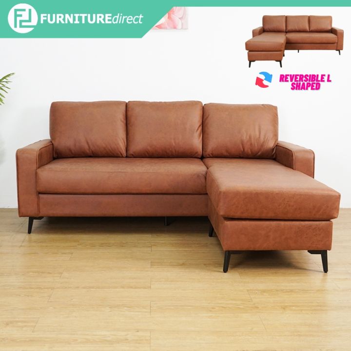Furniture Direct MIRZA Vintage Leather looks L Shaped 3 Seater Sofa ...