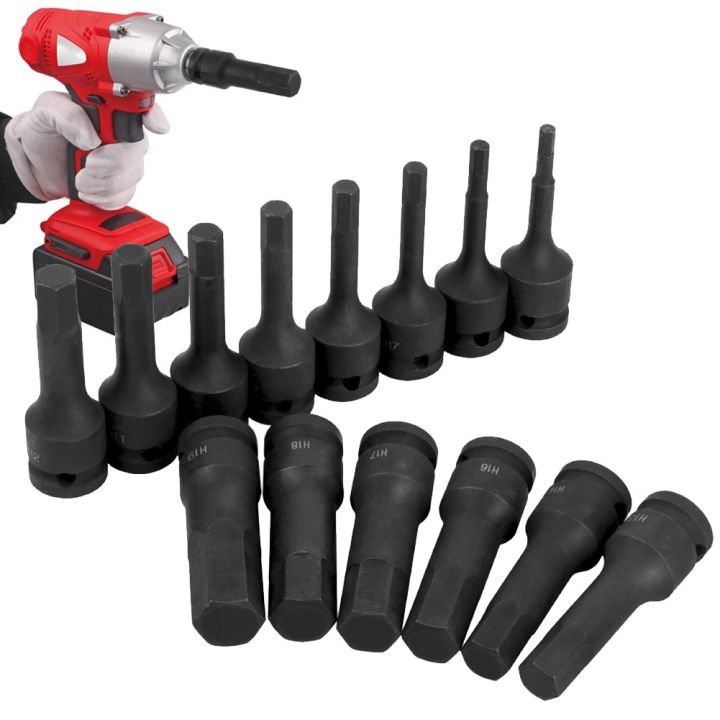 MYTOOLS Black Hex Head Socket Adapter for Electric Drills 1/2 Square ...