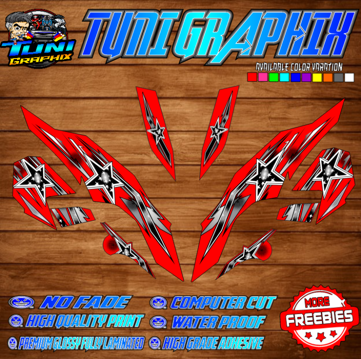 HONDA CLICK 125i V3 / V4 RISING STAR DECALS W/ FREEBIES | Lazada PH